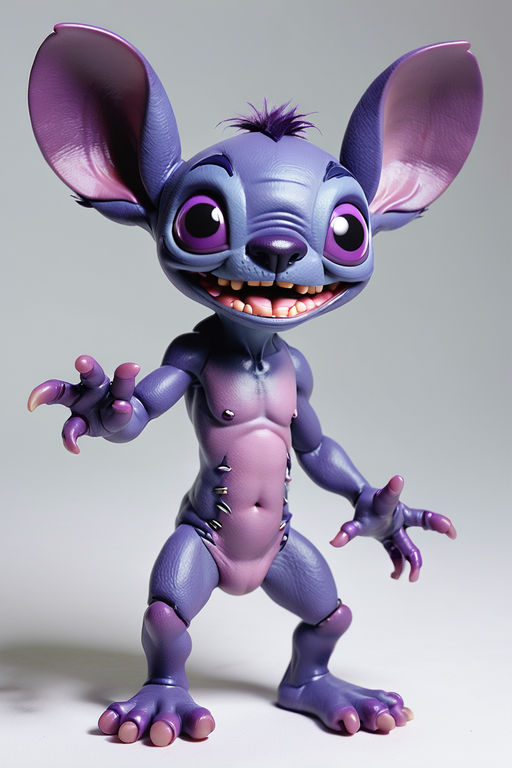 Stitch-gremlin-(stitch-face without a nose)-purple-body-(Whi... by ...