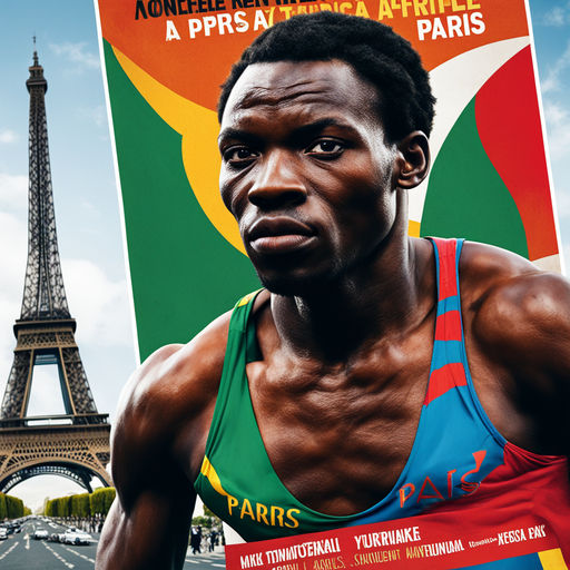 Colourful African athlete in paris by Deborah Percy - Playground