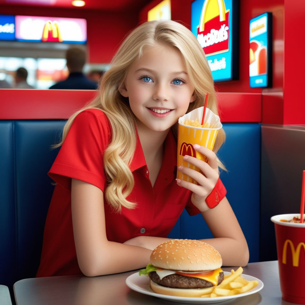 A hyper realistic photo of a beautiful 12 years old girl wea... by ...