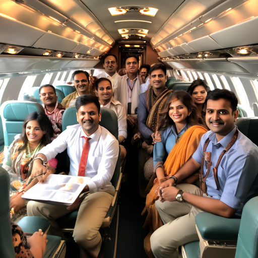 A group of indian people inside plane by dhanala Santhoshi Sowndarya ...