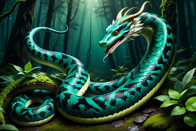 Image of Latvian mythical creature depicted serpent by João Silva ...