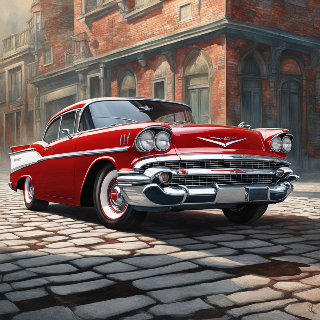 Photo realistic 1957 red Chevrolet Impala with wide body kit... by Nana ...