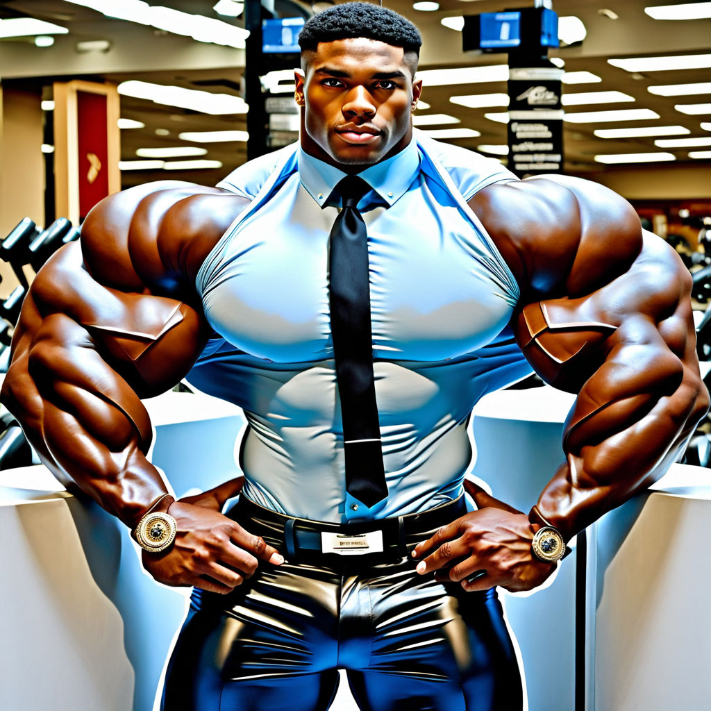 20 year old unnatural colossal built bodybuilder wearing a p... by ...