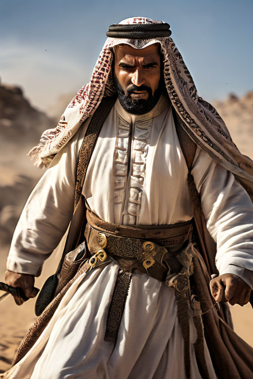 Realistic photograph of Caliph Omar bin Khattab in a flowing... by yudi ...