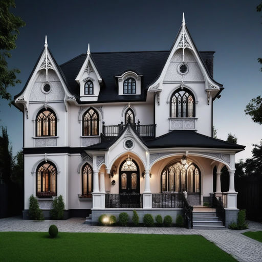 Two-story house in the Gothic style by María Eva - Playground