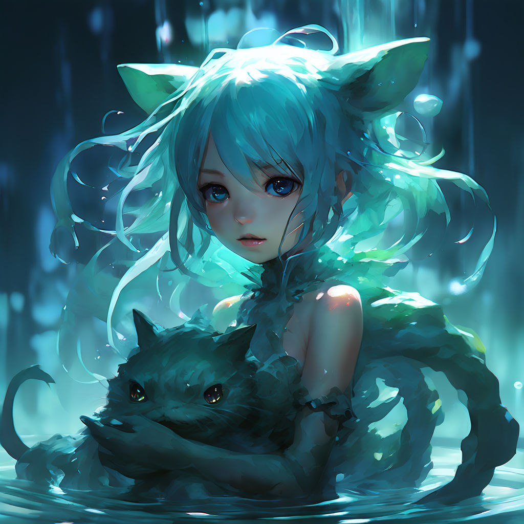 Hatsune Miku transformed into a monster-slime-girl by Даніїл Мітягін ...