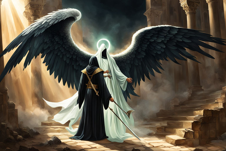 "Visualize the scene where the angel of death responds to Pr... by Vina ...