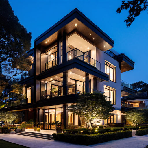 The exterior of a three-story building with a beautiful exte... by ...