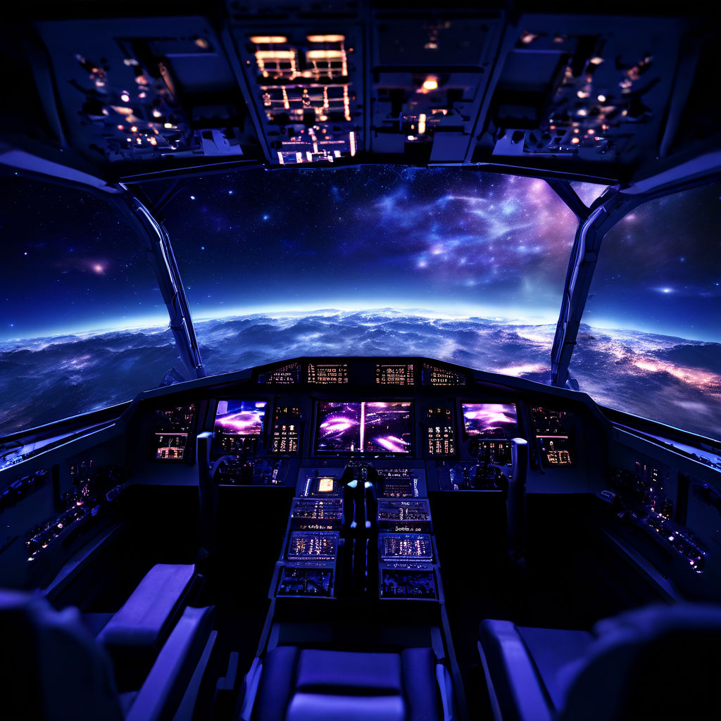 Cockpit view inside a flight simulator by סתיו ירון - Playground