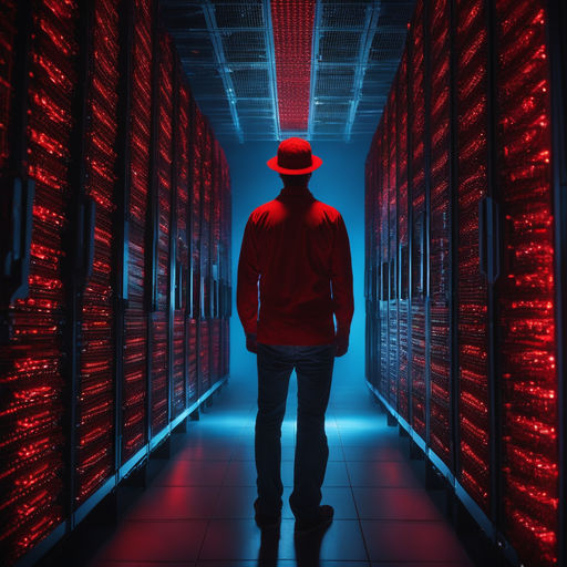 Picture a Red Hat Hacker in an underground by deep machine learner ...