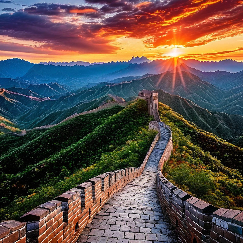 The Great Wall resembles a colossal rainbow by 王羲之 - Playground