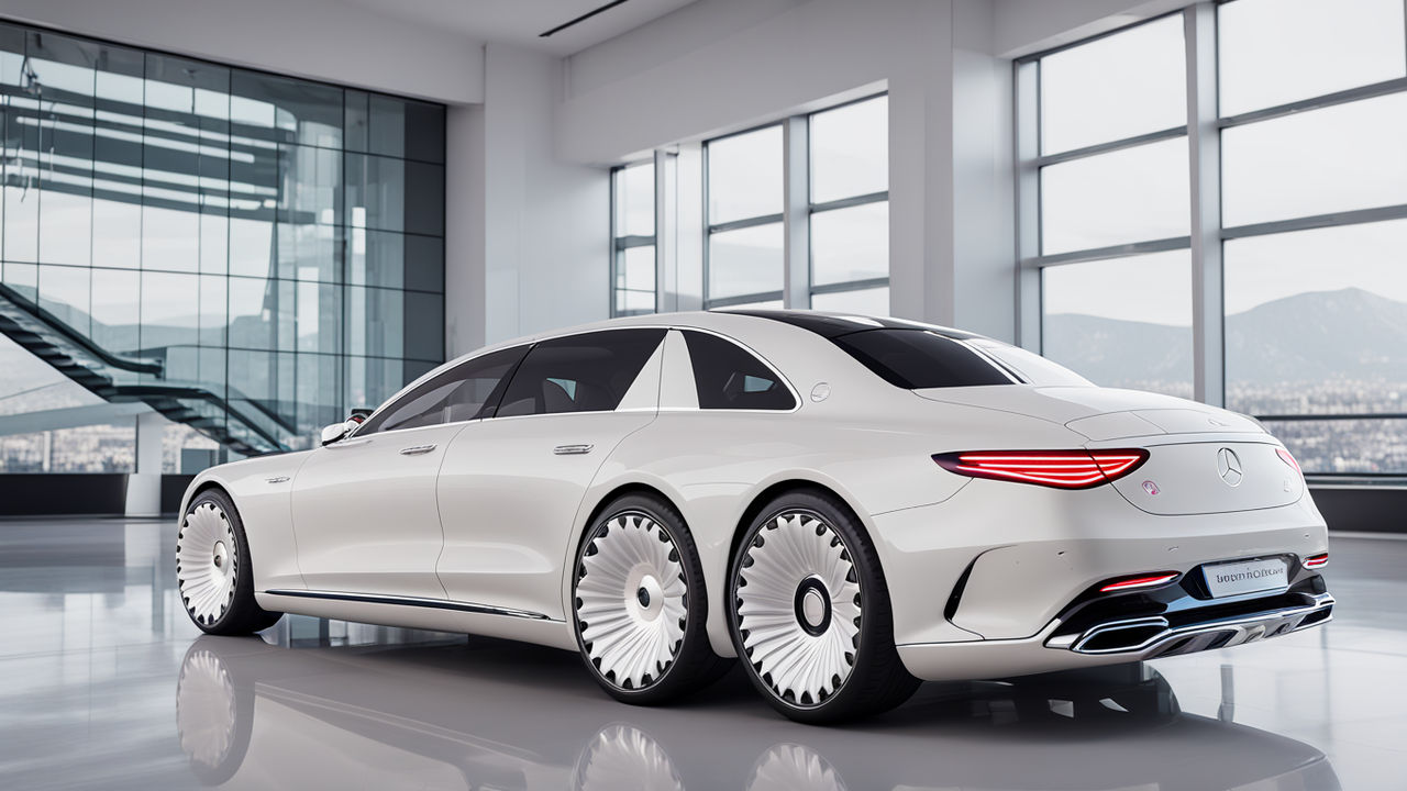 2025 Mercedes-Maybach S680 back view White Highly detailed by Ayaz ...