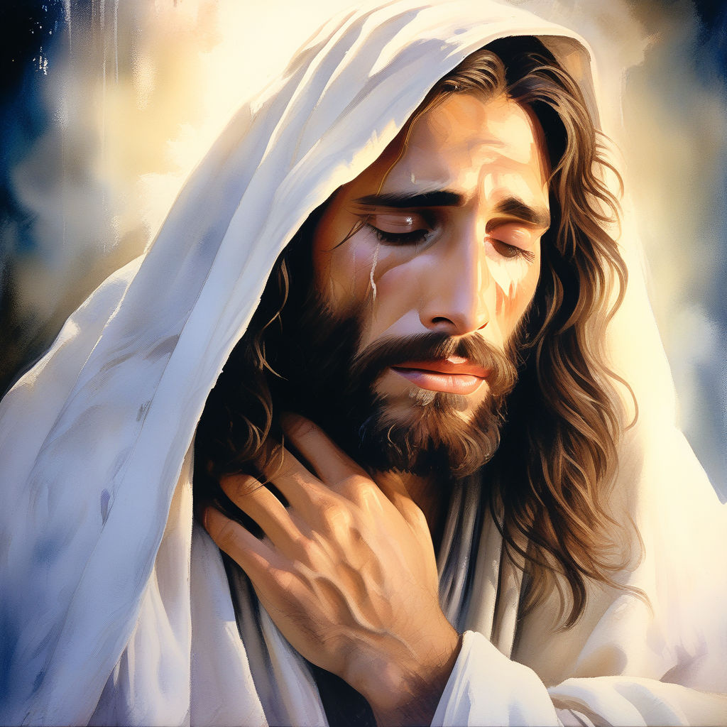 Jesus in tears of sadness by my profile - Playground