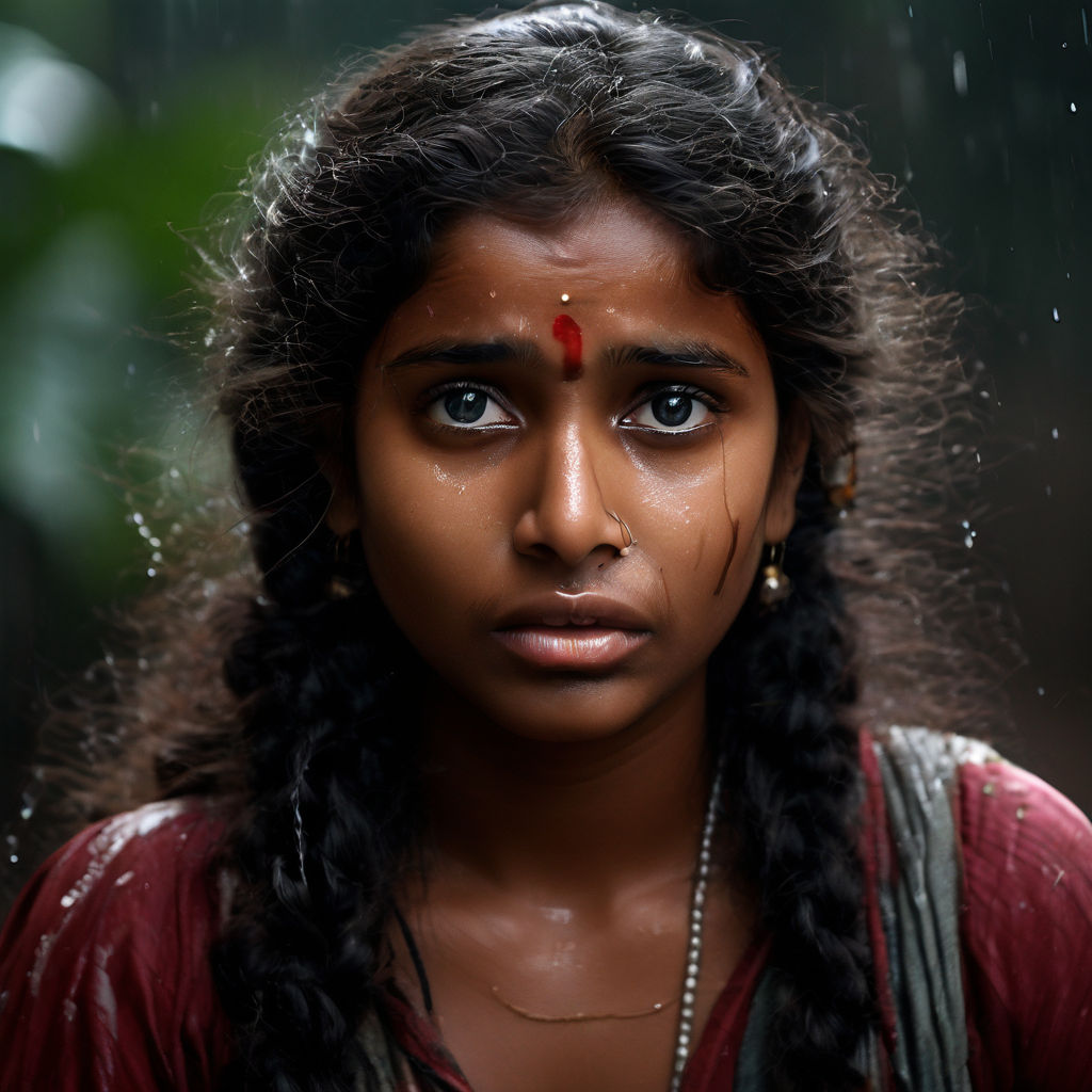 CRYNG KERALA GIRL WITH TEARS ROLLING DOWN by PRADEEP KUMAR - Playground