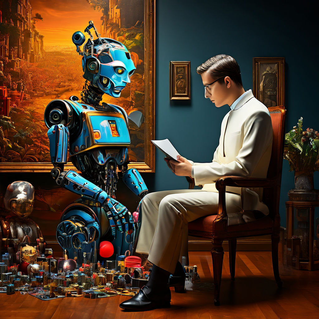 A comical image of artificial intelligence influencing and c... by molu ... A comical image of artificial intelligence influencing and c... by molu ...