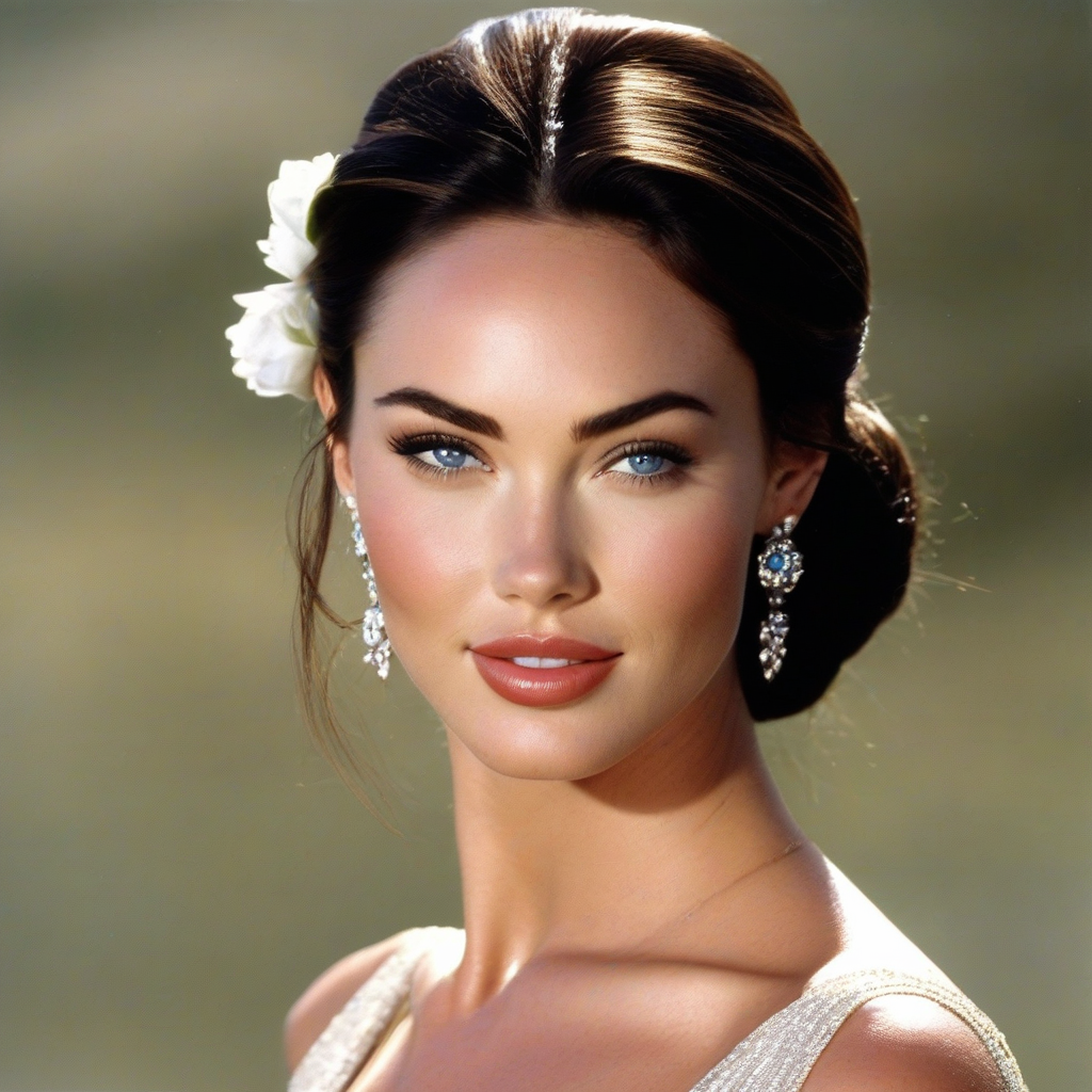 Young Megan fox smiling with updo as kate middleton with str... by Jenn ...