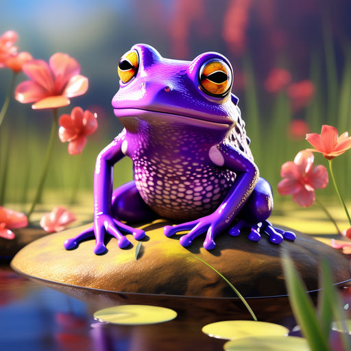 Purple cartoon frog by Neos “Blitz” Cross - Playground