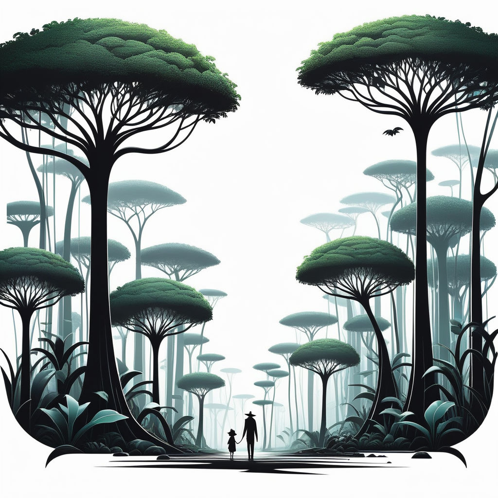 Cartoon jungle trees as envisioned by Tim Burton by Mark Terrey ...