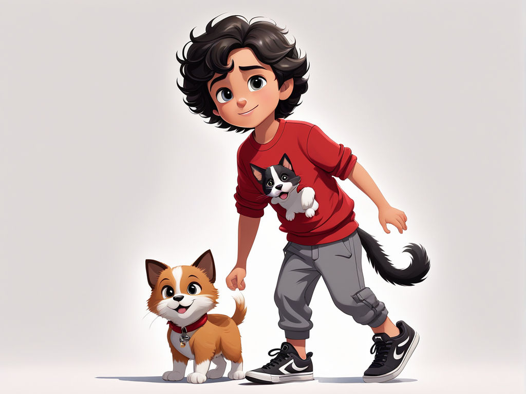 Create a Pixar-style cartoon image of a 5-year-old boy with ... by Emad ...