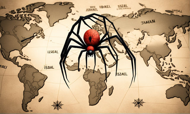 Spider on a world map by Omar Ch - Playground
