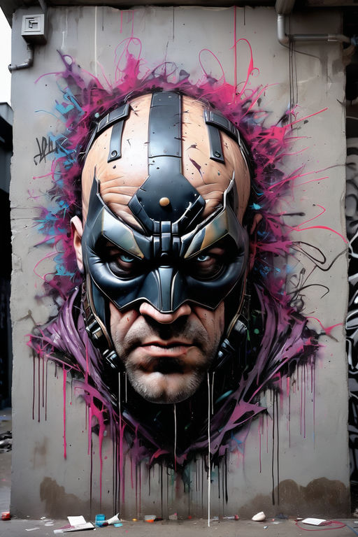 Gotham City's urban legends themed graffiti of Bane by Leonid Filippov ...