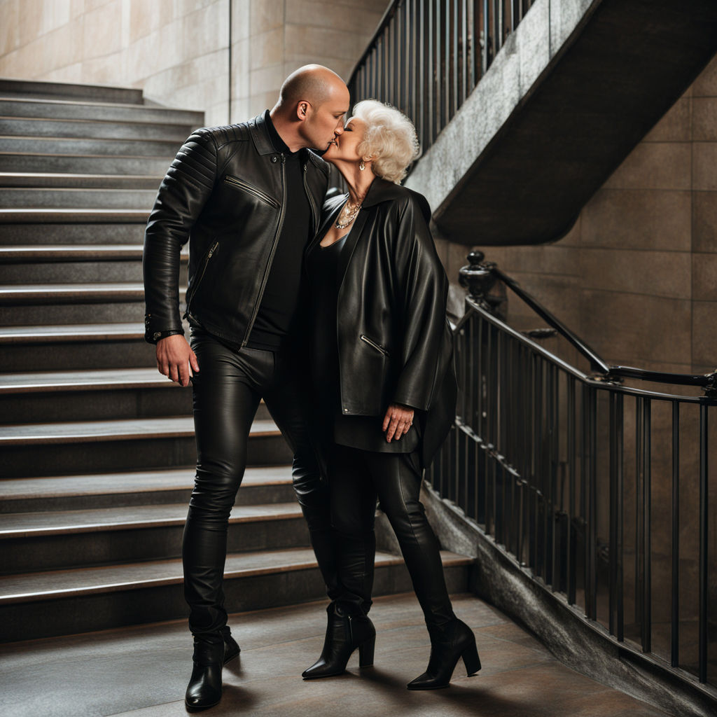 Chubby young man by Frank in schwarzem Leder - Playground