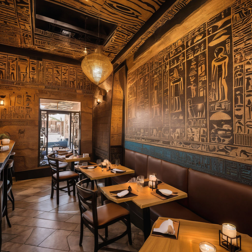 Ancient Egyptian themed cafe and restaurant with hieroglyphi... by ...