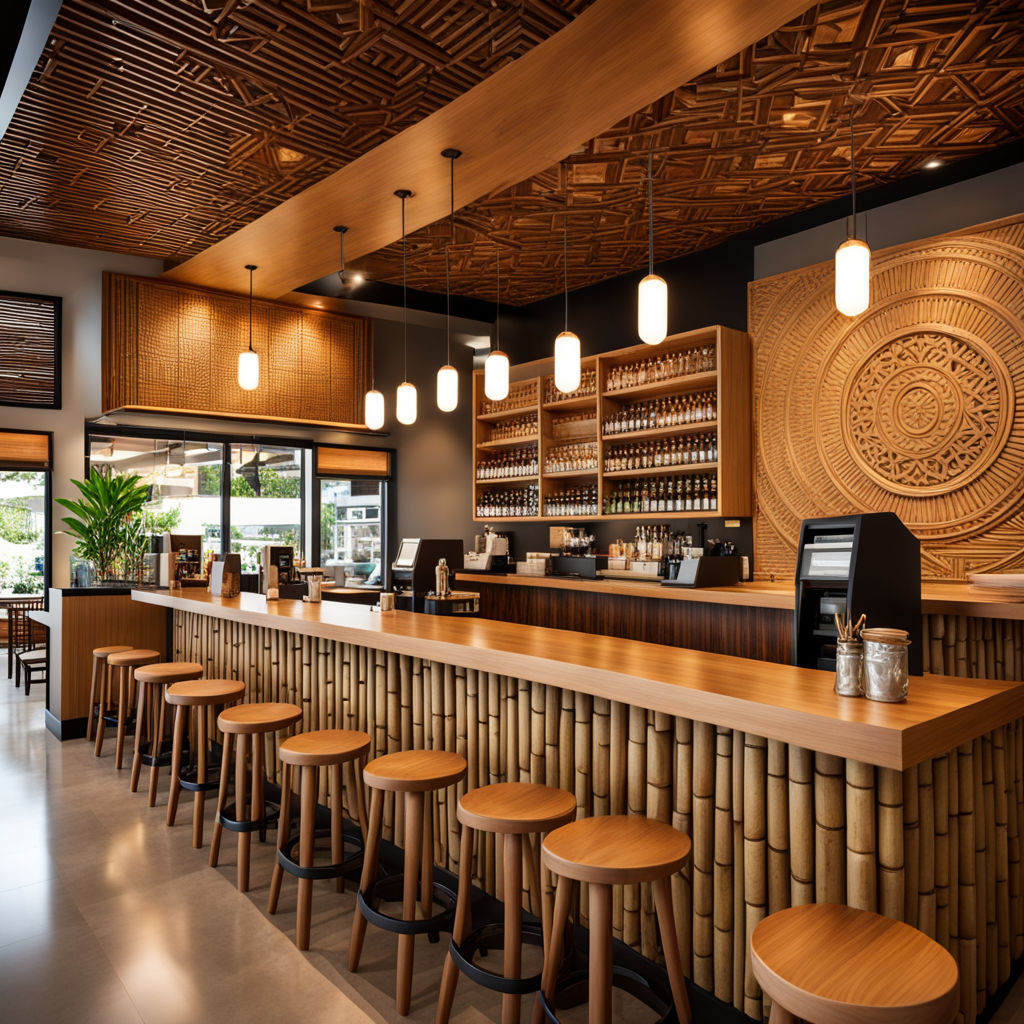 Traditional Filipino coffee shop interior design with a mode... by Jennilyn Mendoza - Playground