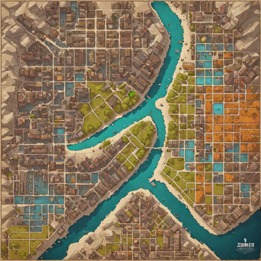 Topdown flat map of a post-apocalyptic zombie-ridden modern ... by ...