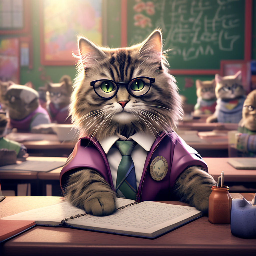 A teacher cat teaching matematics in a classroom by Btx Gamer - Playground A teacher cat teaching matematics in a classroom by Btx Gamer - Playground