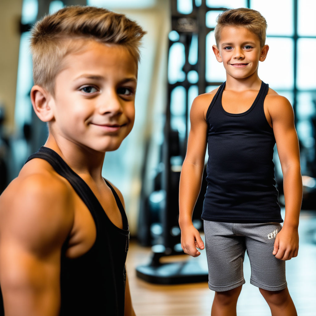 Portrait. boy. 10 year old. massive Muscular. Jacked. Built.... by Neth ...