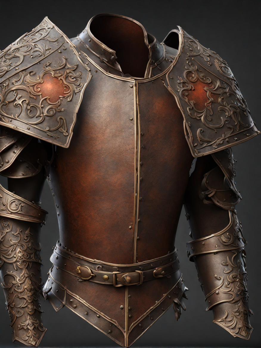 CREATE a stylized and realistic medieval leather armor sheet by Roberto ...