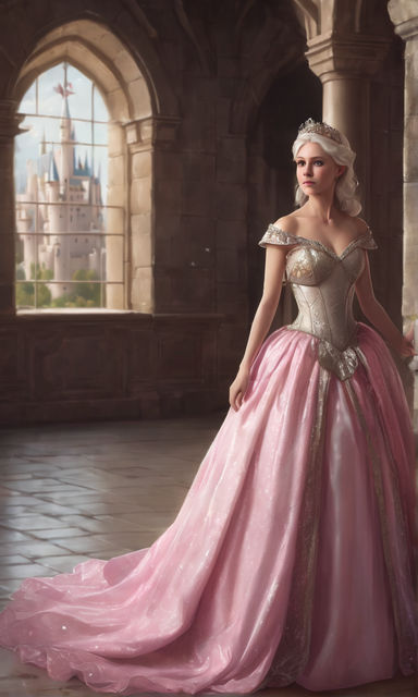 Semi realistic princess in castle wearing a ballgown by matte ity ...