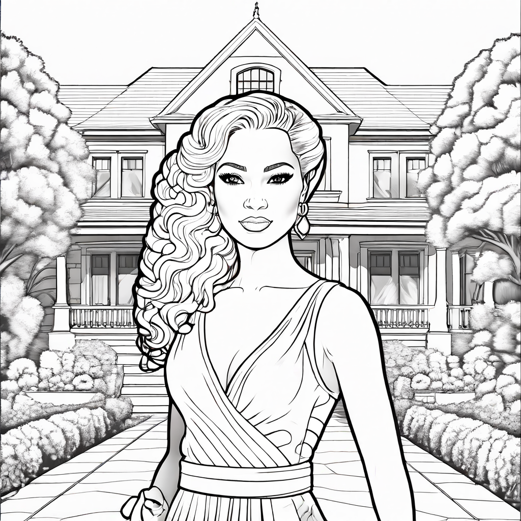 Create a coloring page. this page is a luxurious 35 year old... by Mese ...