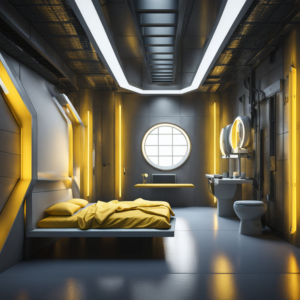 3dcg art of futuristic prison cell interior with bed by Gary O'Wrighter ...