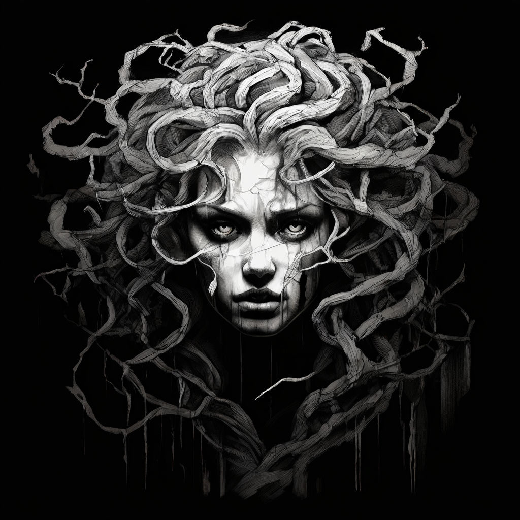 Medusa pen sketch by Ayrton Magno da Silva - Playground