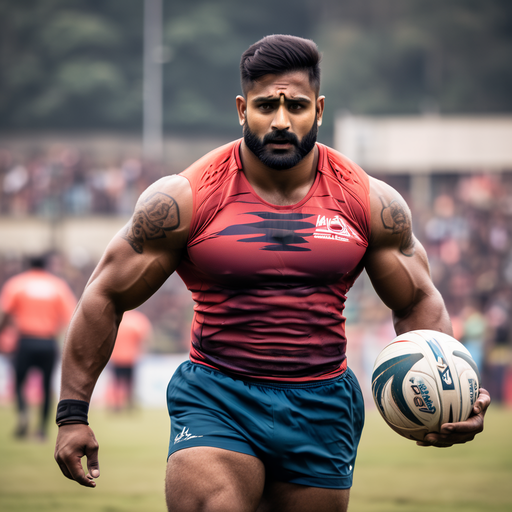 A hig muscular indian rugby player by Yael Sanchez - Playground