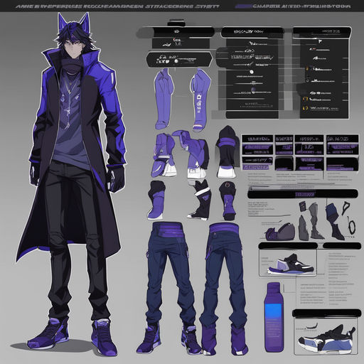 Anime boy reference sheet by lina kravets - Playground