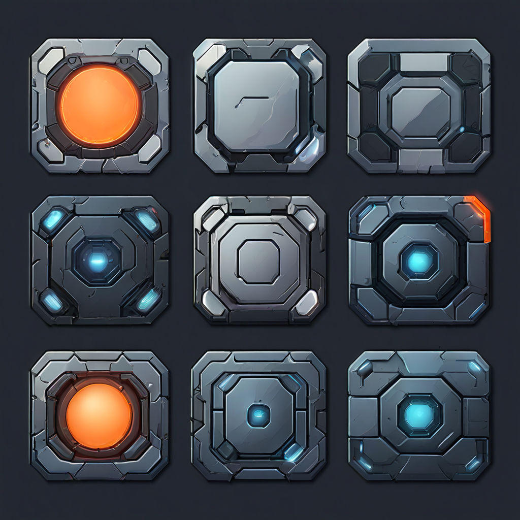 Soft and straight feel. 2d game simple sci fi tile set by 이지웅 - Playground