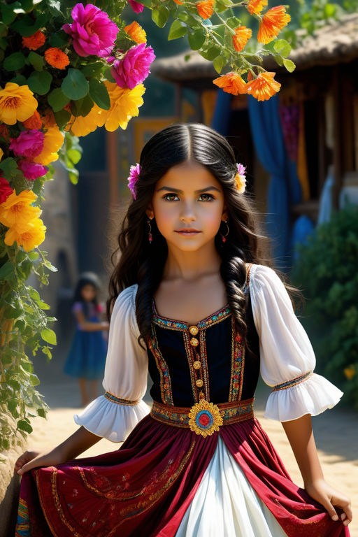 Photorealistic Image Capturing A Lively 7 Year Old Gypsy Gir By Любовь And Секс по русски в