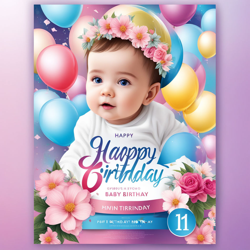 Baby Birthday poster designs by Suhesh Arumugam - Playground