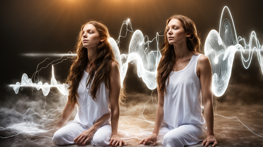 Human brain being healed by powerful audio waves. Use a ligh... by ...