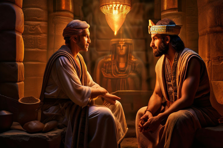 "Create an image of Joseph in the Egyptian prison by Gaspar Retro games ...