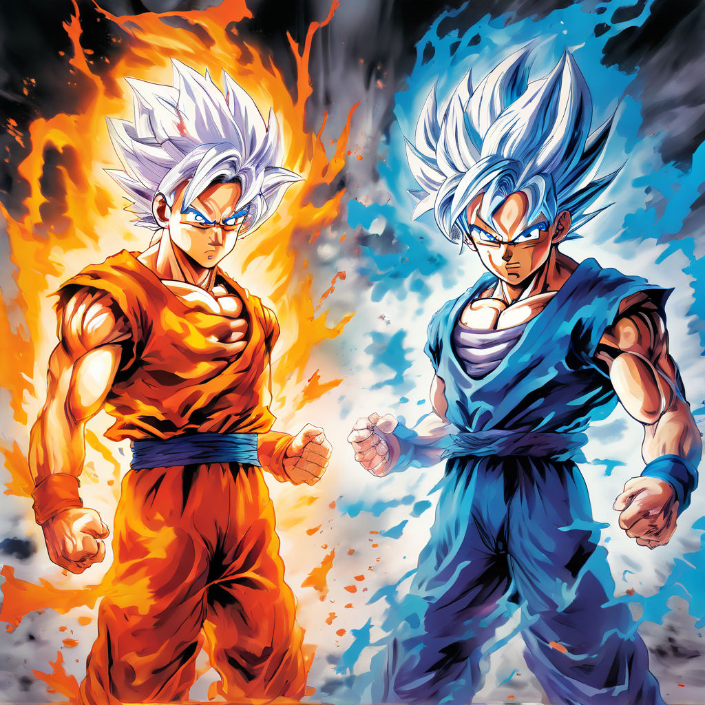 Goku in Ultra Instinct form and Vegeta in Ultra Ego state en... by ...