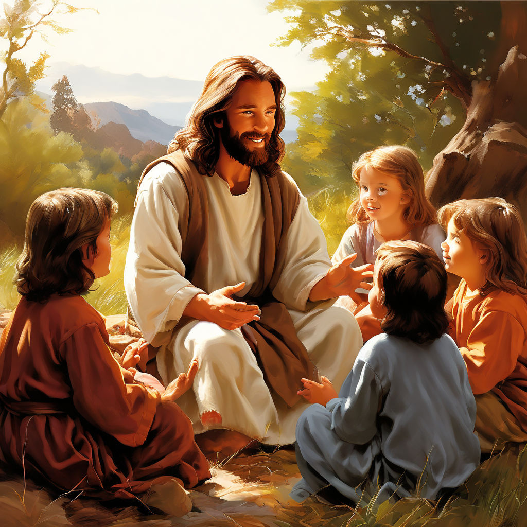 Jesus teaching kids by Angeltv SSS - Playground