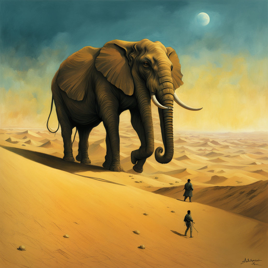 An alien elephant in the world of the movie Dunes by Rafael Barroso ...