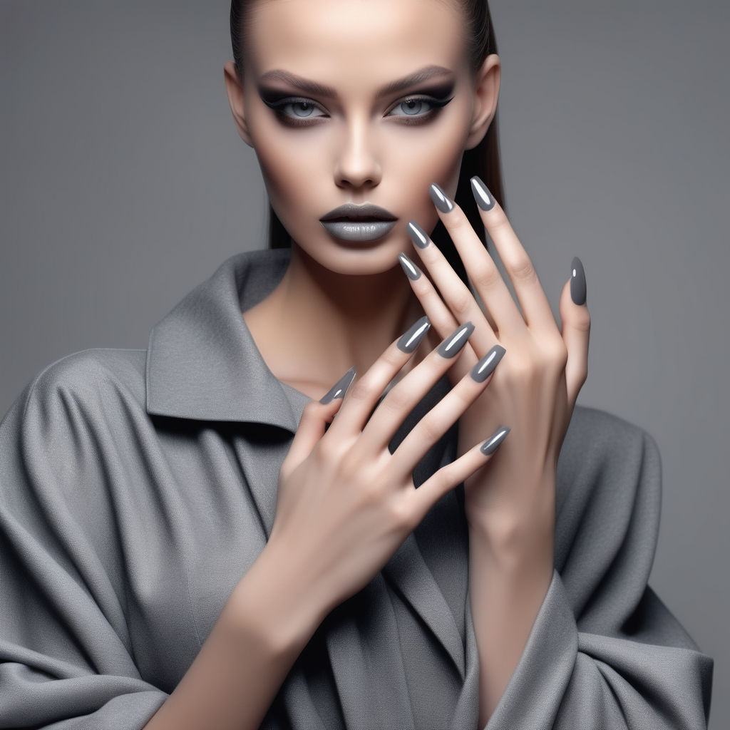 Beautiful perfect hand of fashion model with perfect long fi... by ...