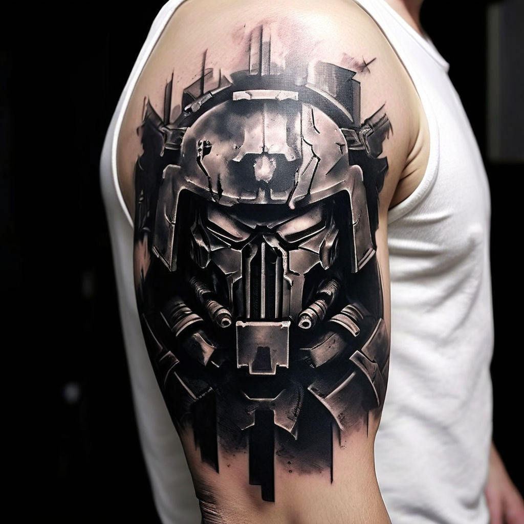 Warhammer 40k-inspired tattoo by Saterik - Playground