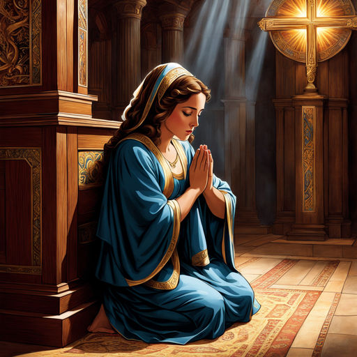 Sad Hannah praying in the tabernacle by gilmar lima silva - Playground
