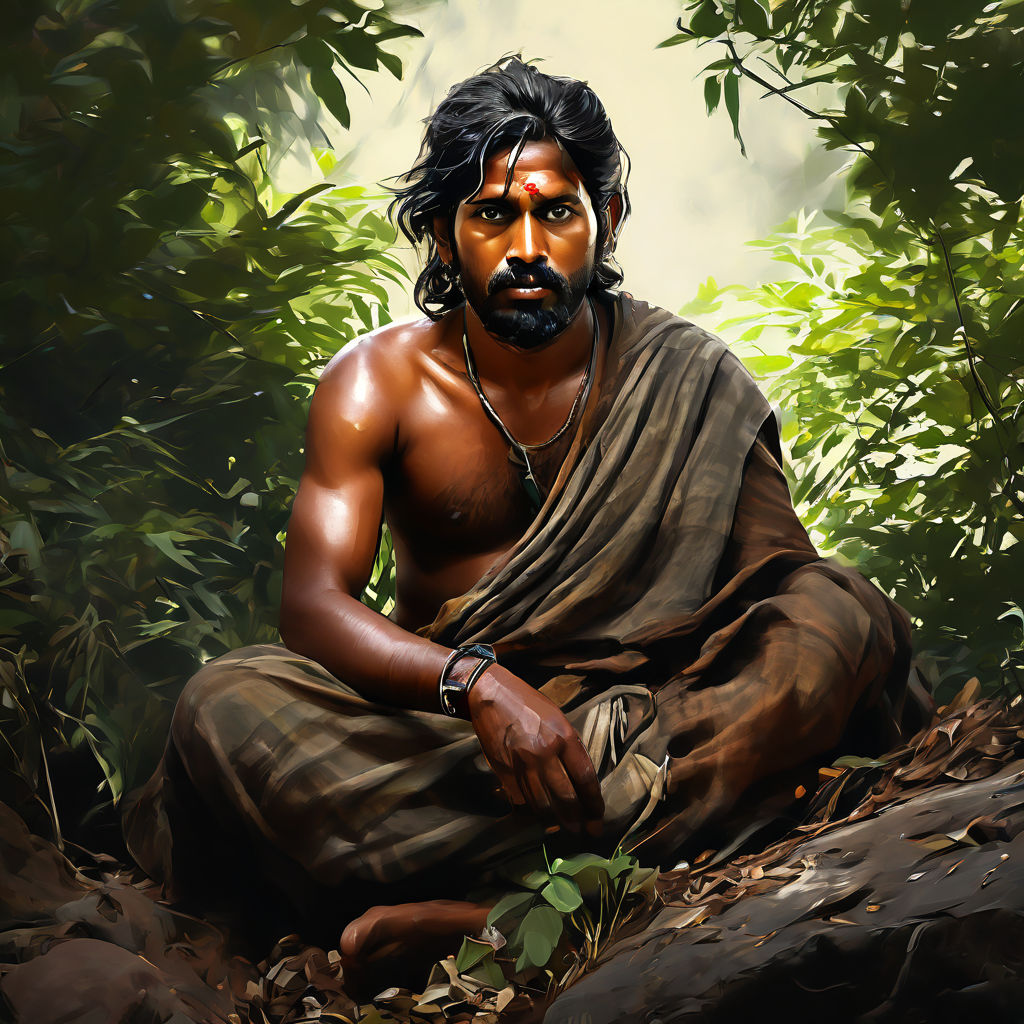 A 35 year old Indian blad headed man siting in the middle o... by Nayha ...